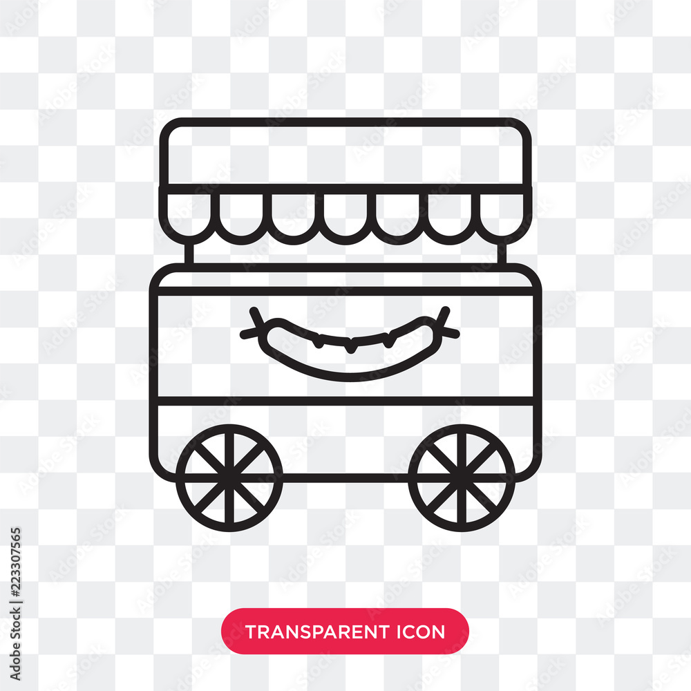 Food cart vector icon isolated on transparent background, Food cart ...