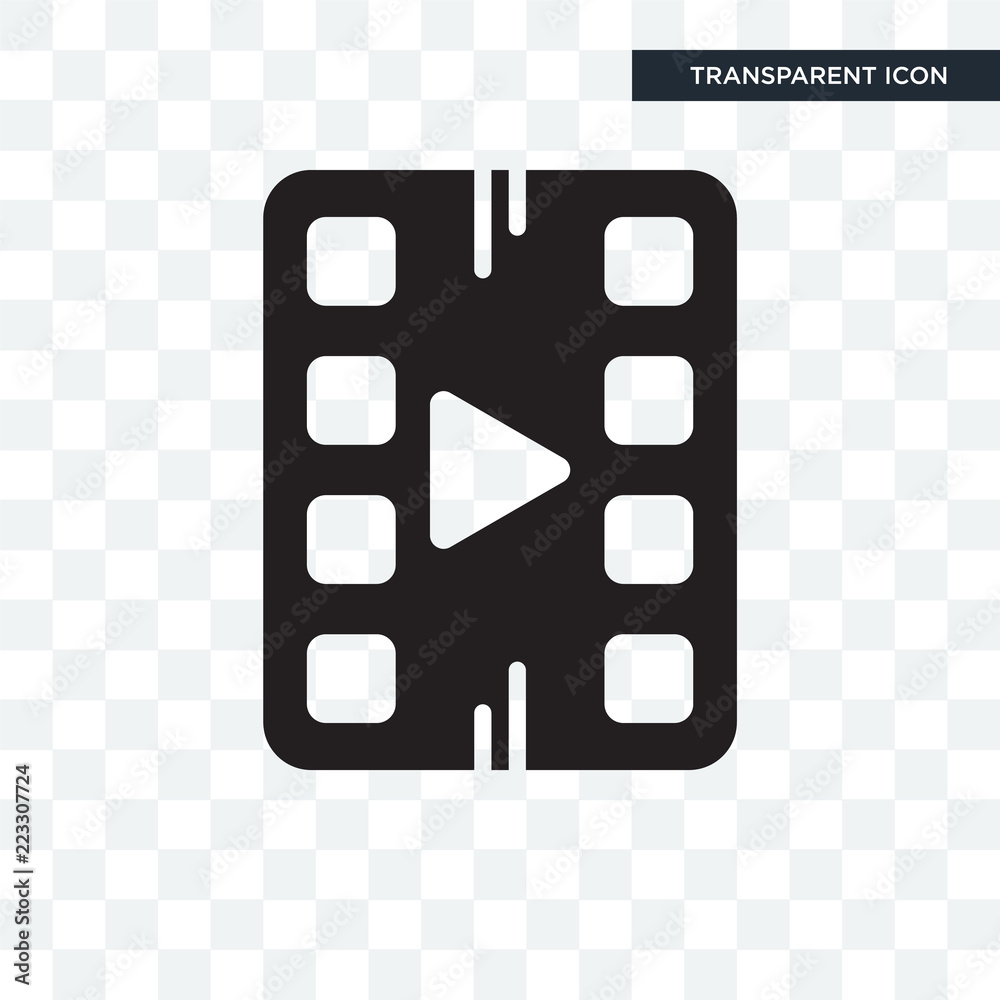 Video player vector icon isolated on transparent background, Video ...