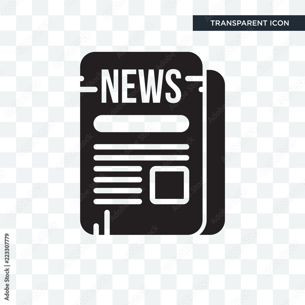 Newspaper vector icon isolated on transparent background, Newspaper ...