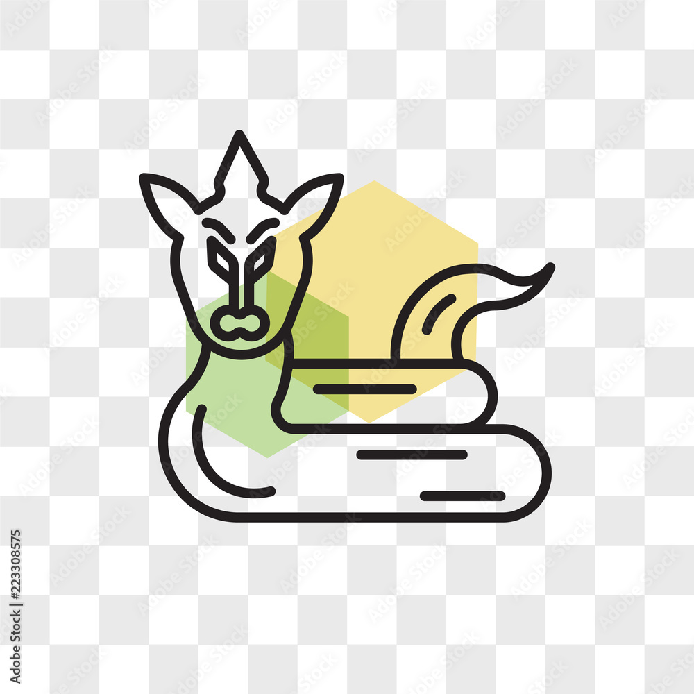 Dragon vector icon isolated on transparent background, Dragon logo ...