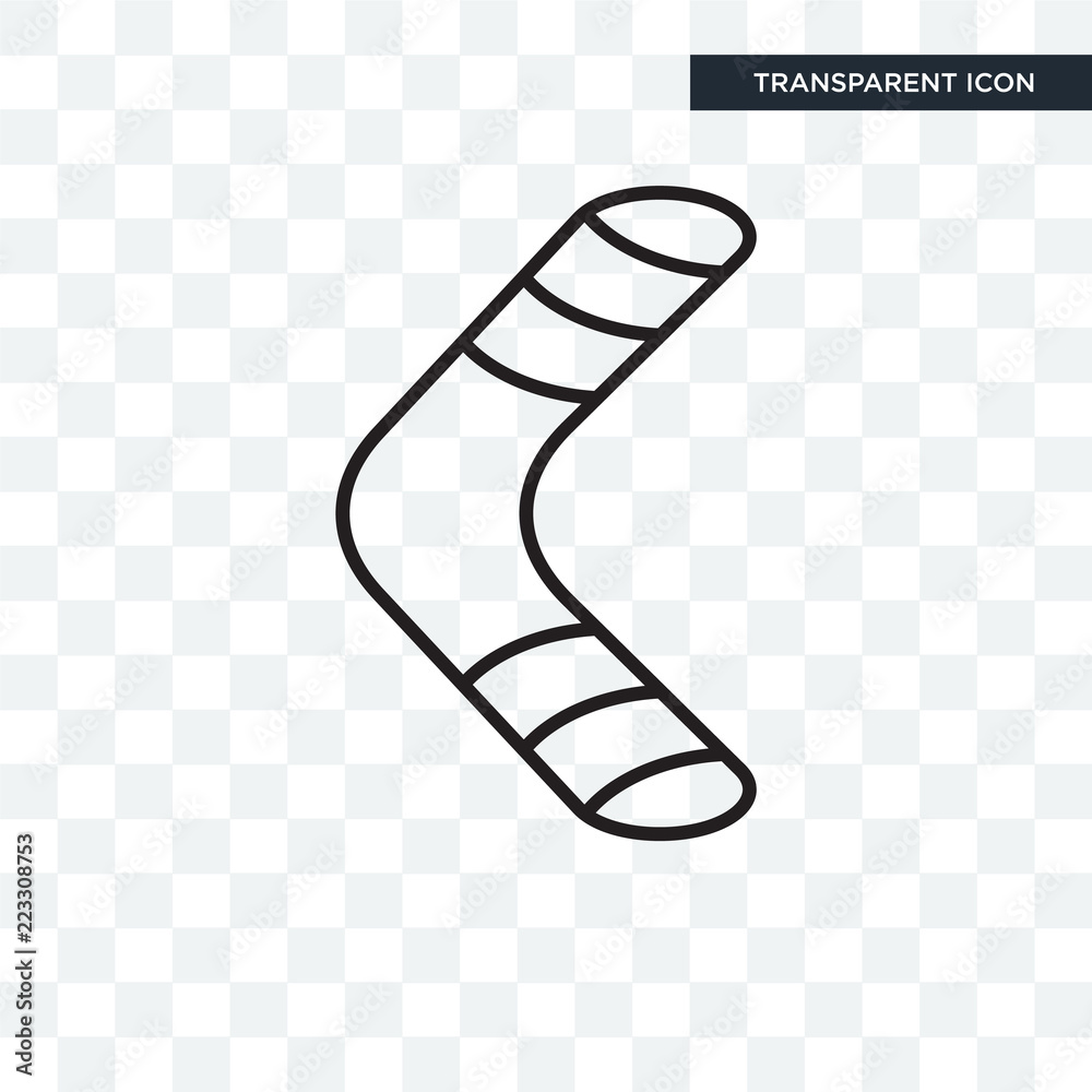 Boomerang vector icon isolated on transparent background, Boomerang ...