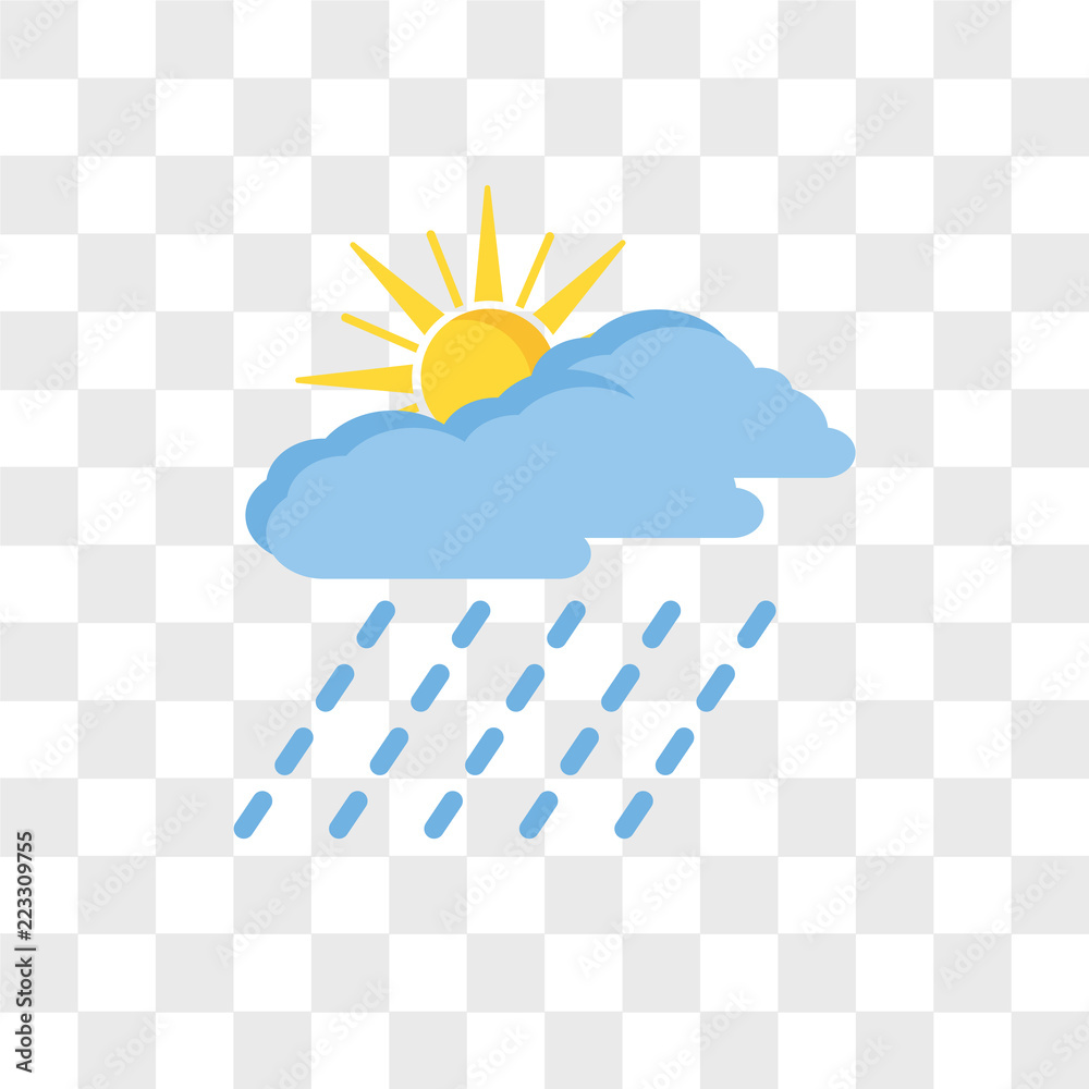 Rain vector icon isolated on transparent background, Rain logo design ...