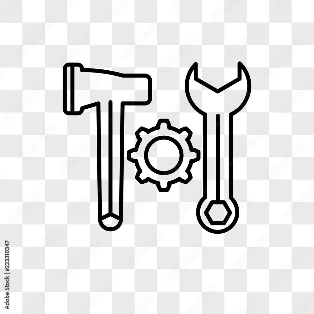 Tools vector icon isolated on transparent background, Tools logo design Stock Vector | Adobe Stock