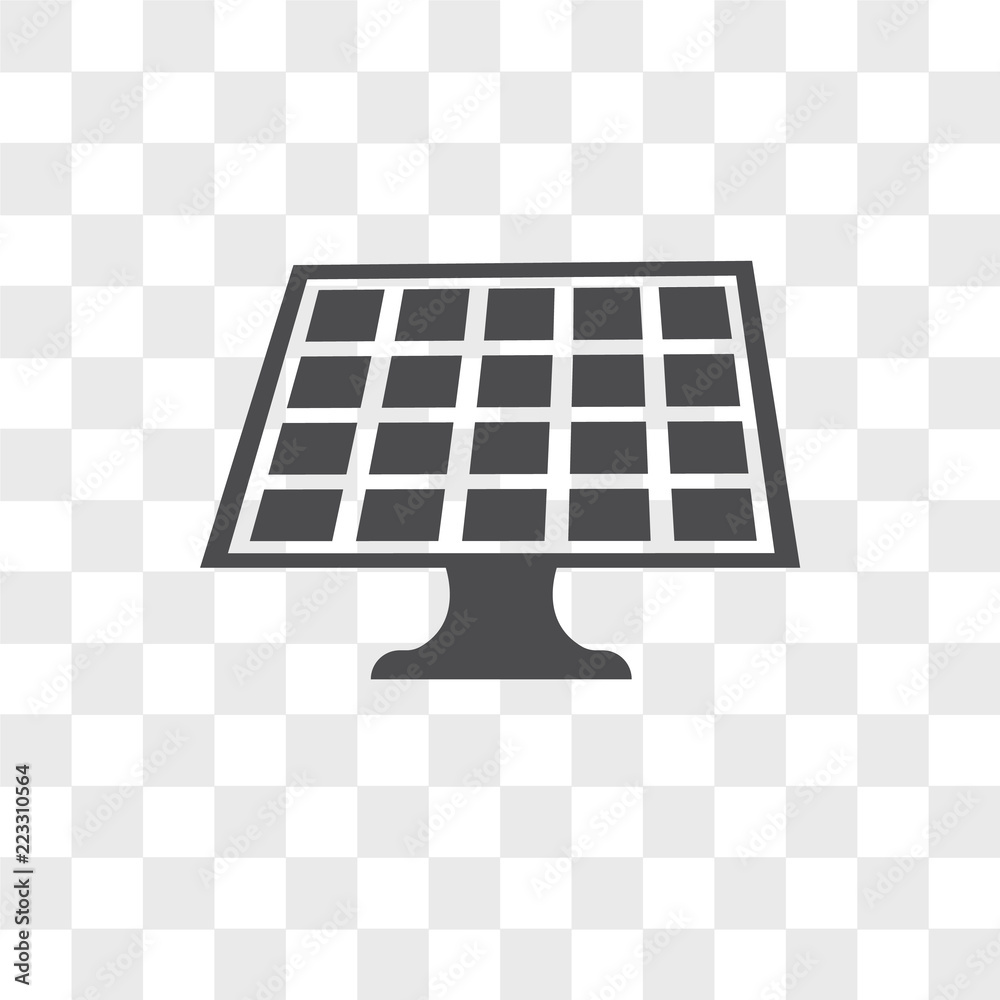 Solar panel vector icon isolated on transparent background, Solar panel ...