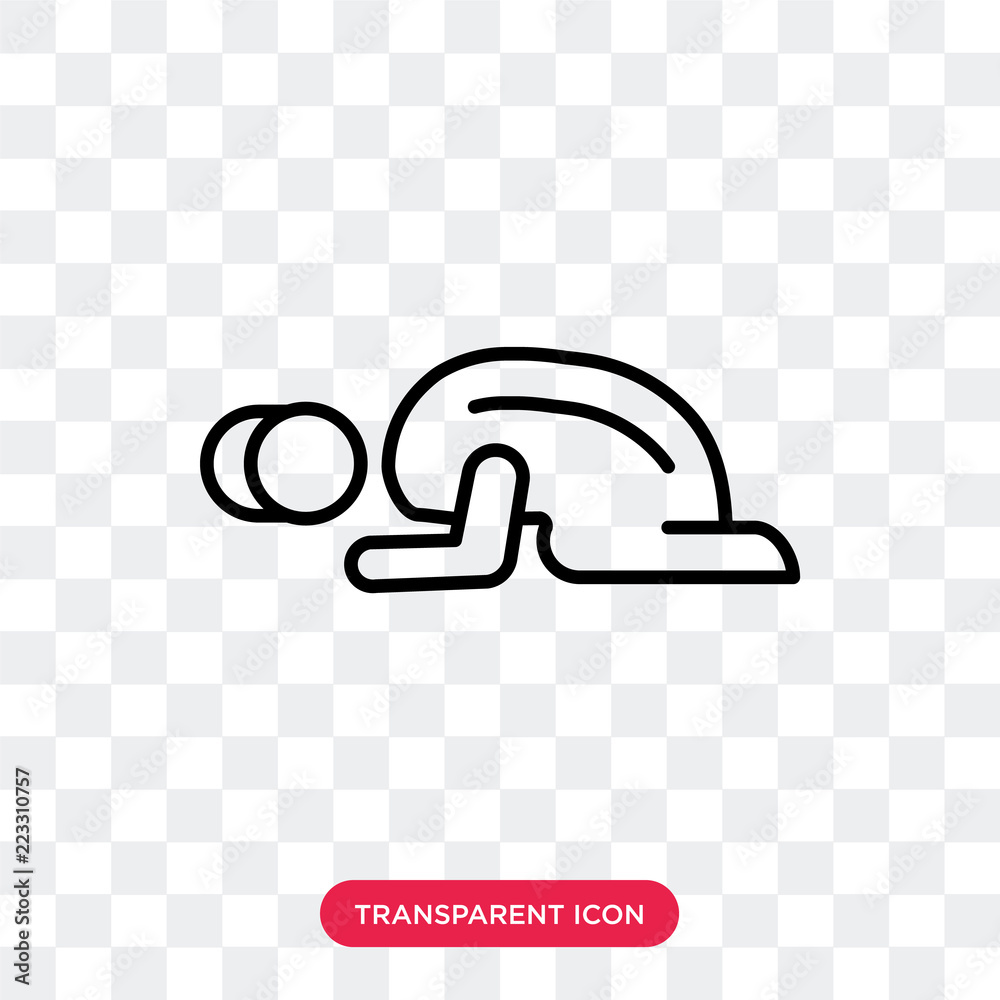 Sujud Posture vector icon isolated on transparent background, Sujud ...