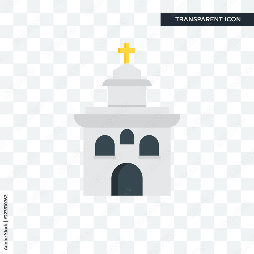 Church vector icon isolated on transparent background, Church logo ...