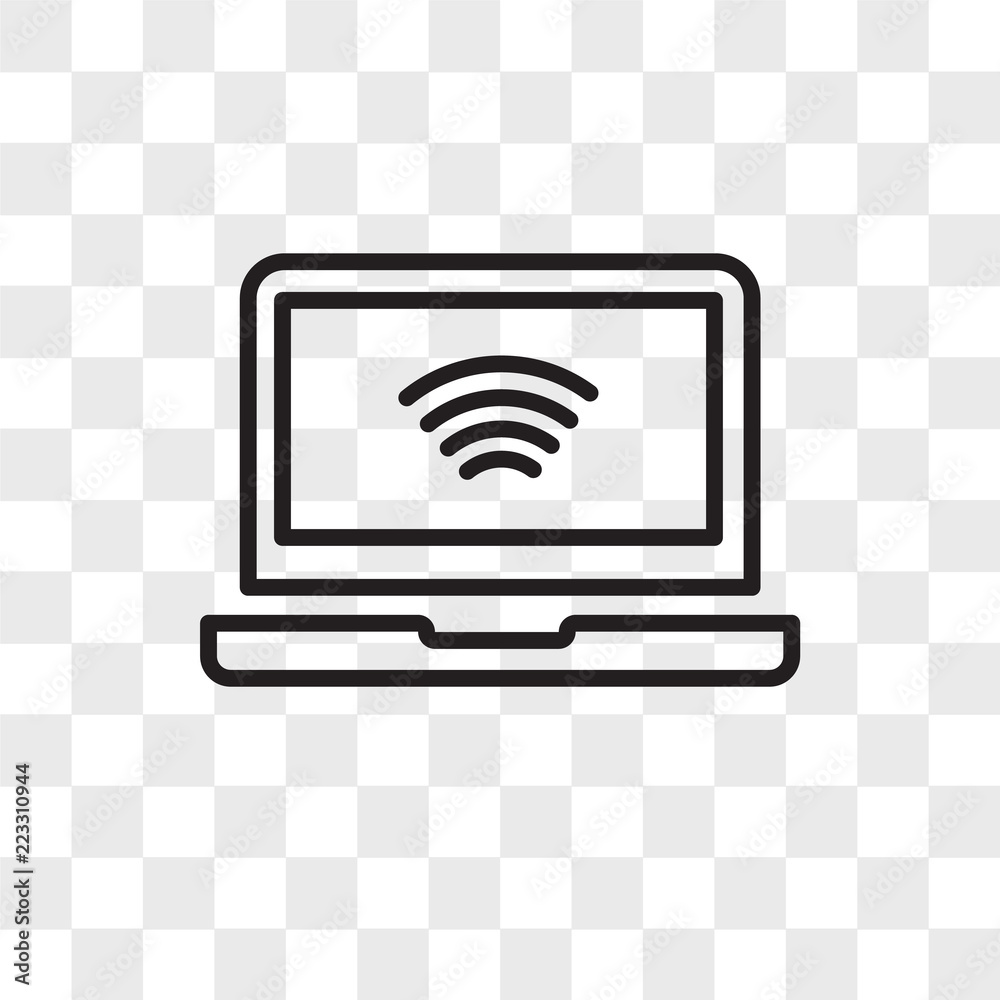 Computer vector icon isolated on transparent background, Computer logo ...