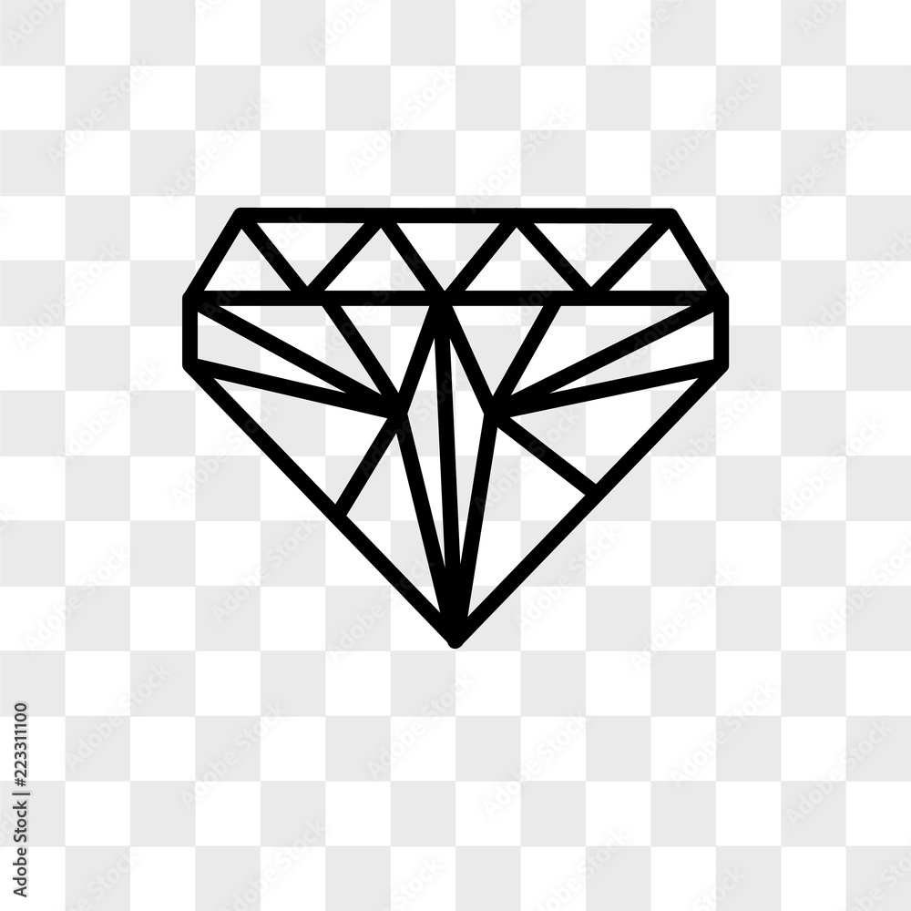 Diamond vector icon isolated on transparent background, Diamond logo ...