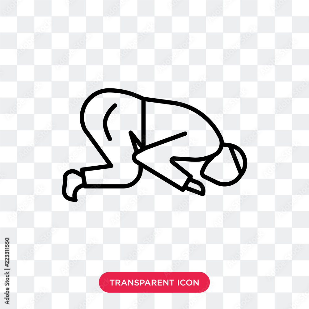 Sujud vector icon isolated on transparent background, Sujud logo design ...