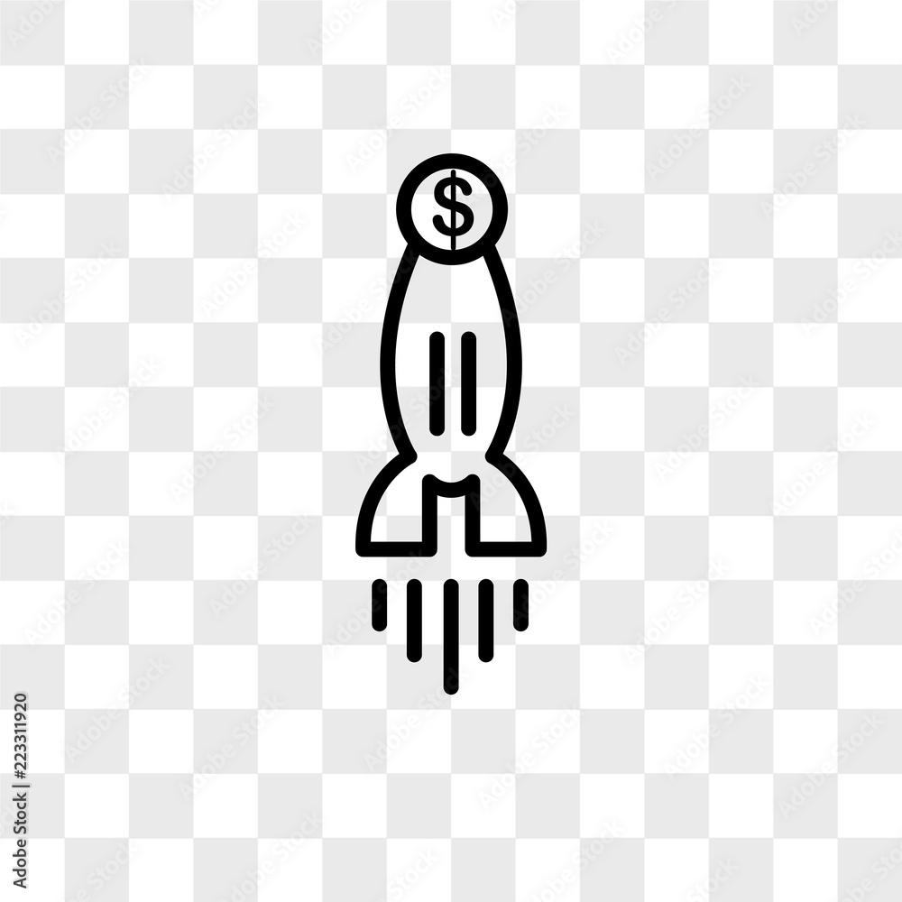 Startup vector icon isolated on transparent background, Startup logo ...