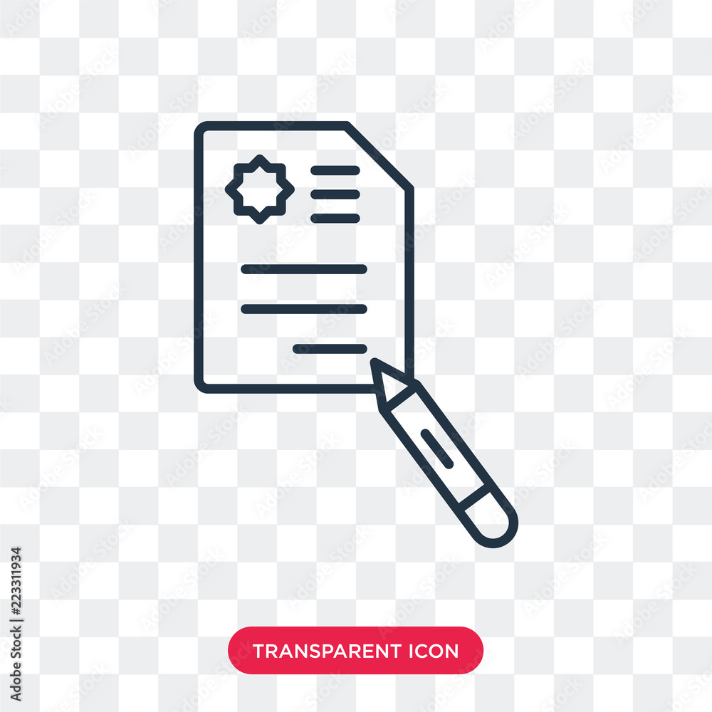Contract vector icon isolated on transparent background, Contract logo ...