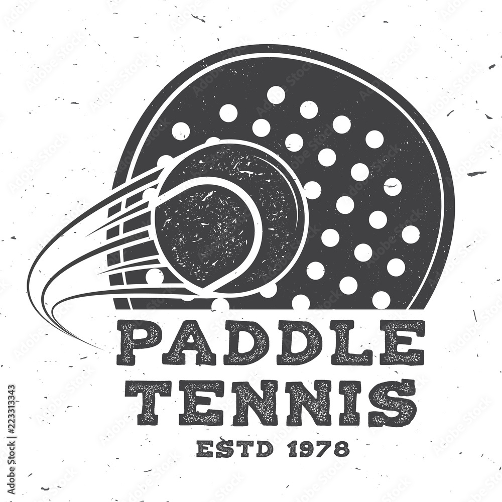Paddle tennis badge, emblem or sign. Vector illustration. Stock Vector ...
