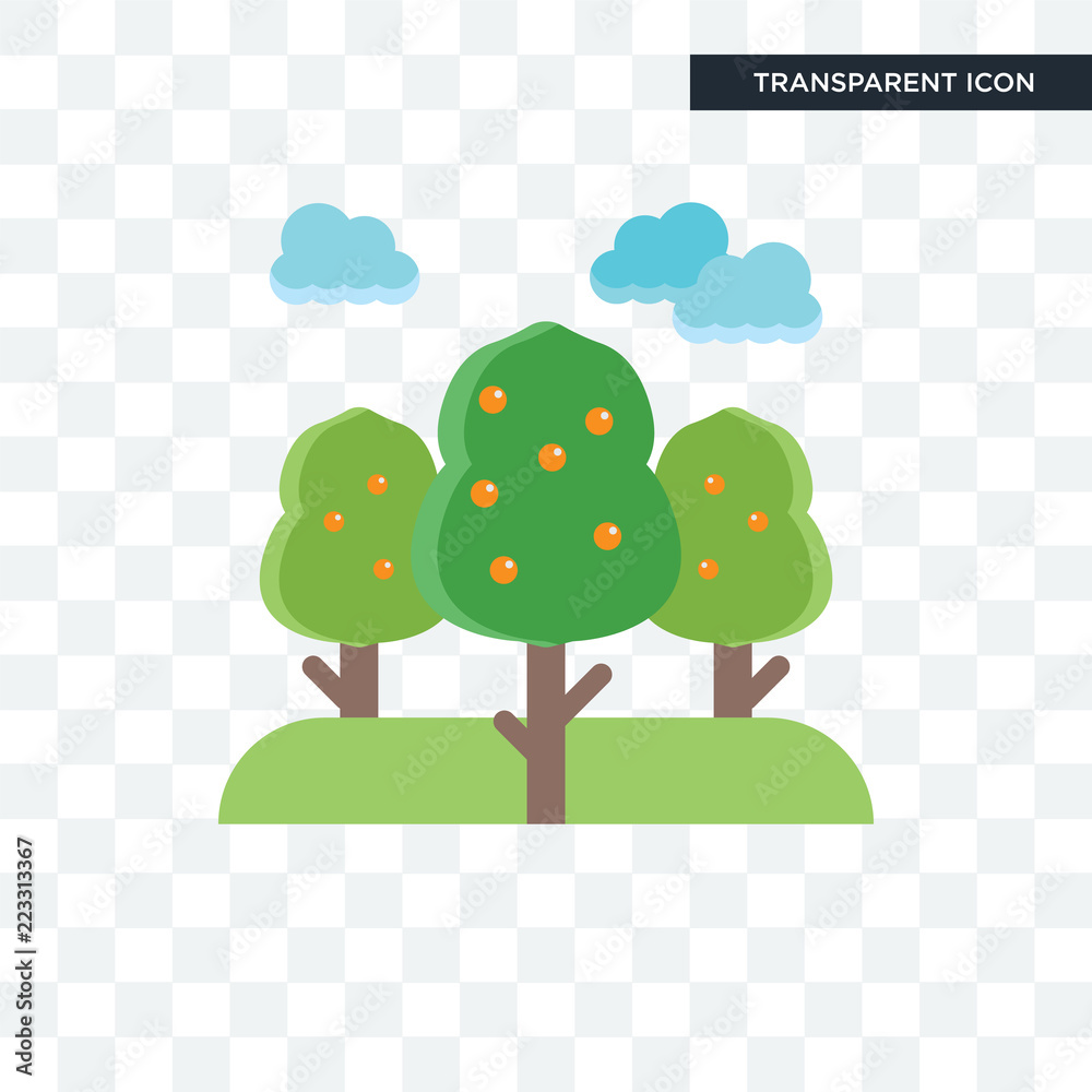 Trees vector icon isolated on transparent background, Trees logo design ...