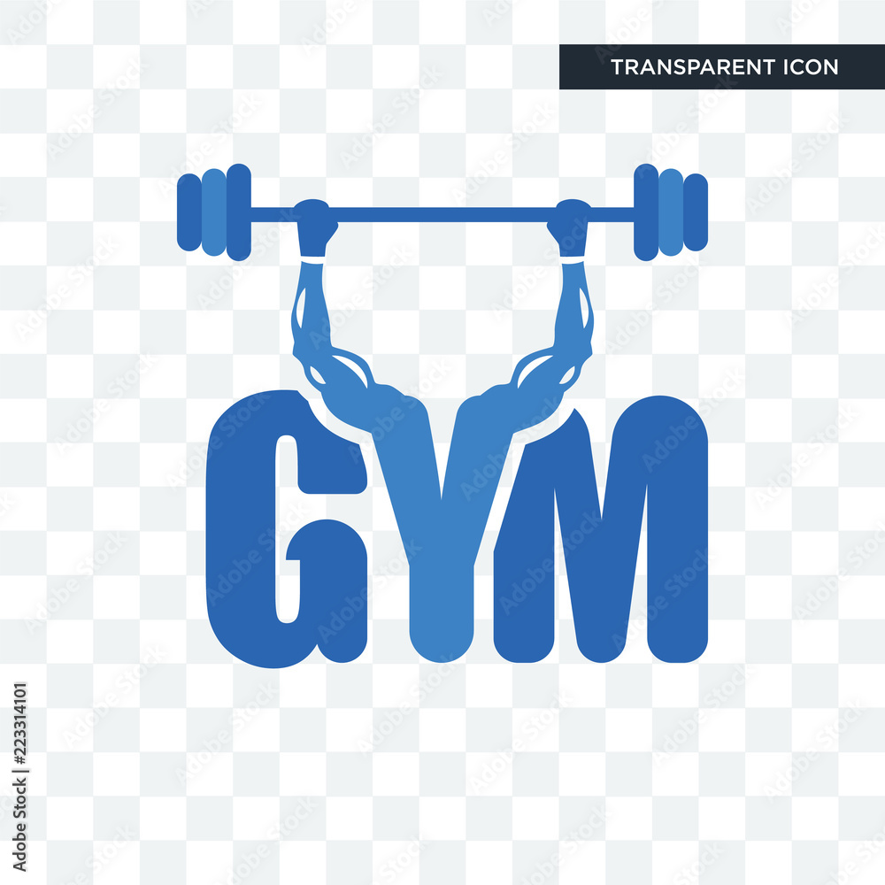 gym vector icon isolated on transparent background, gym logo design ...