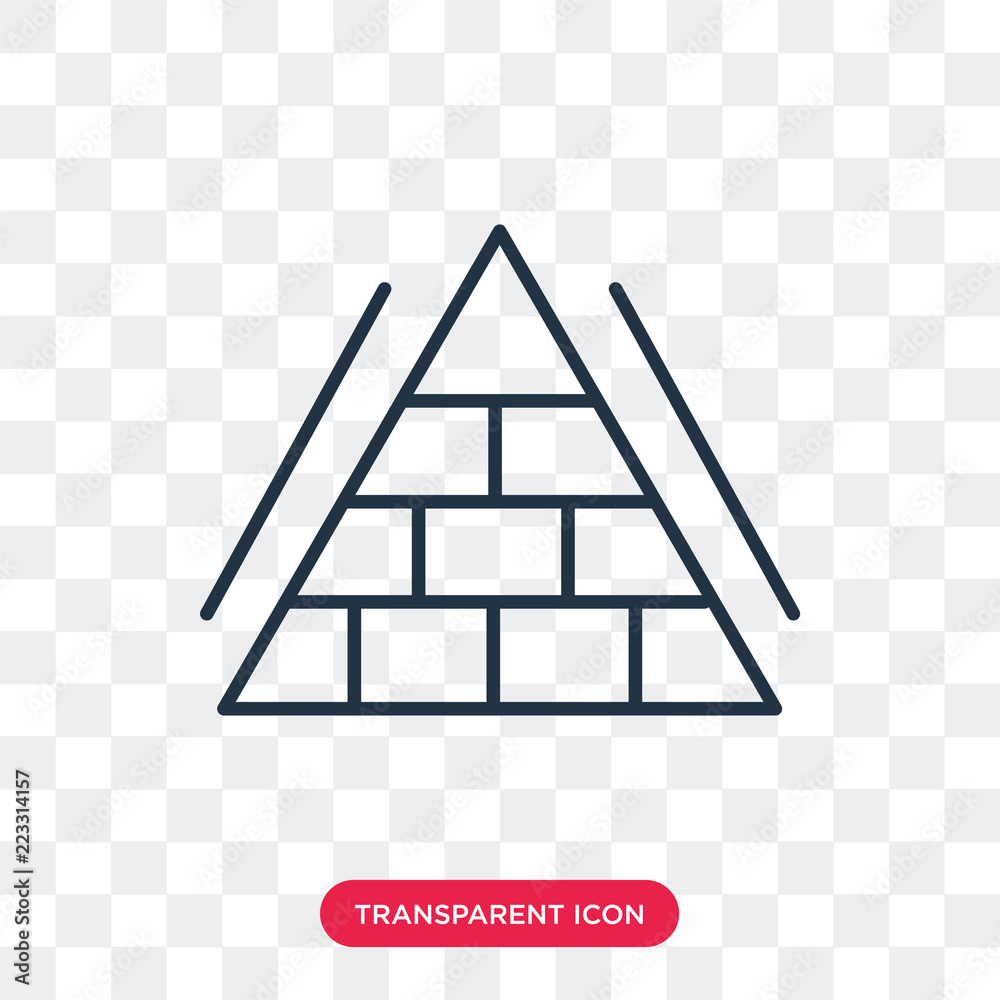 Pyramid vector icon isolated on transparent background, Pyramid logo ...