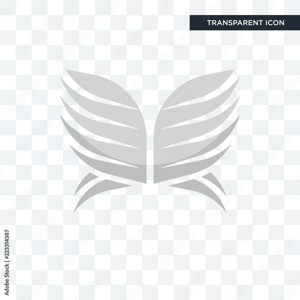 silver wings vector icon isolated on transparent background, silver ...
