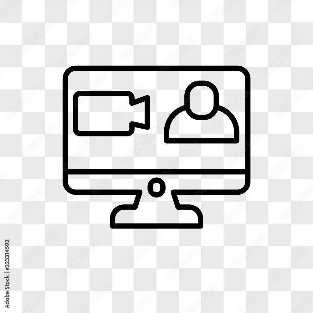 Video call vector icon isolated on transparent background, Video call ...