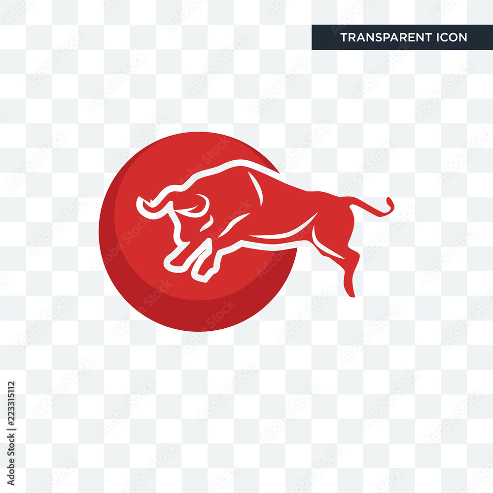 bull vector icon isolated on transparent background, bull logo design ...