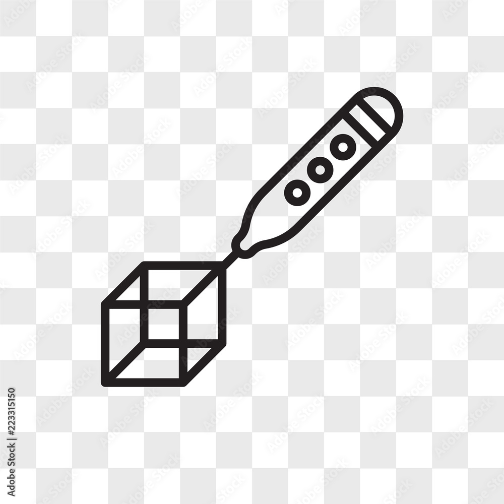 3d printer vector icon isolated on transparent background, 3d printer ...