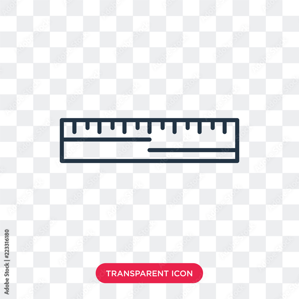 Ruler vector icon isolated on transparent background, Ruler logo design ...