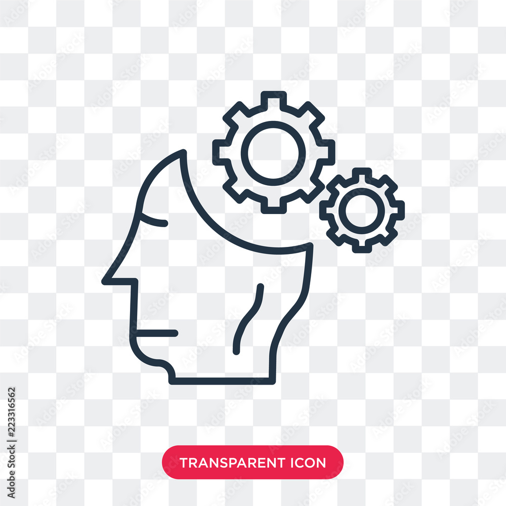 Thinking vector icon isolated on transparent background, Thinking logo ...