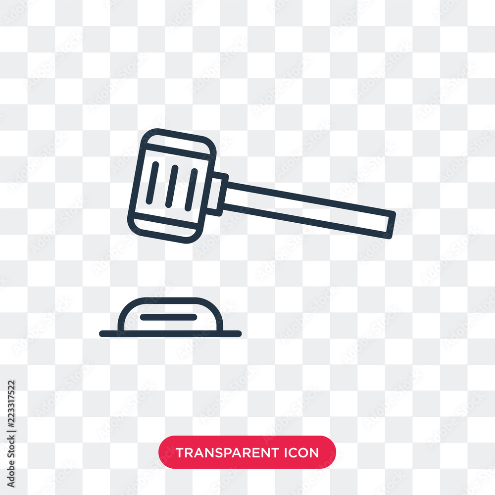 Gavel vector icon isolated on transparent background, Gavel logo design ...