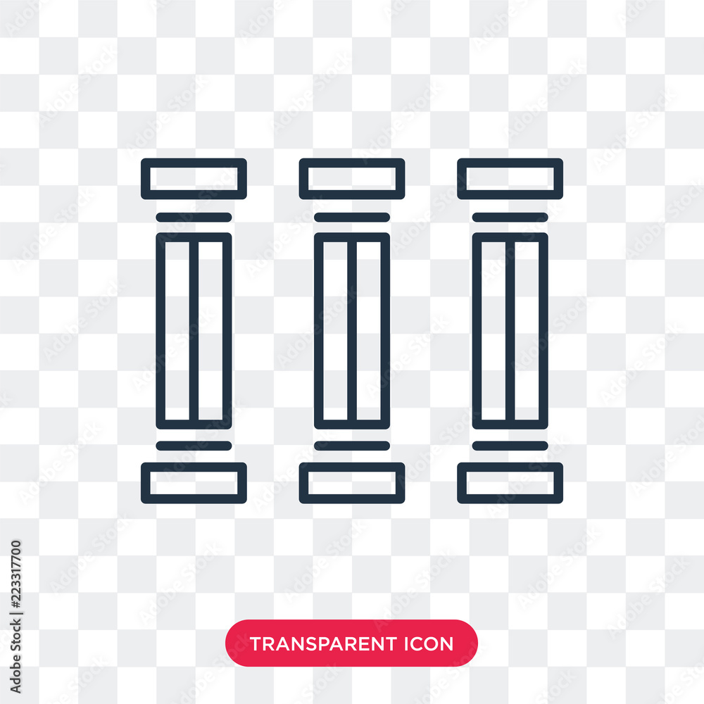 Pillar vector icon isolated on transparent background, Pillar logo ...