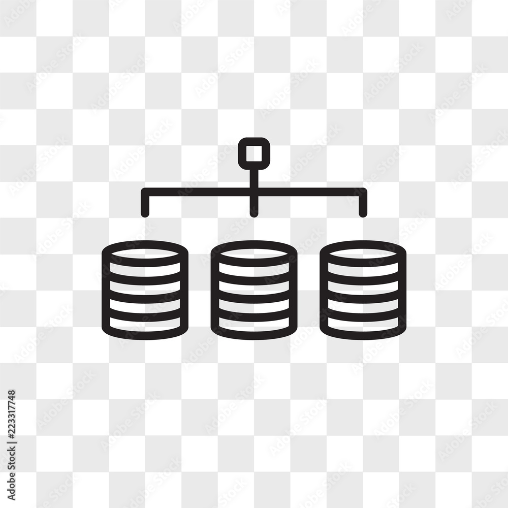 Server vector icon isolated on transparent background, Server logo ...