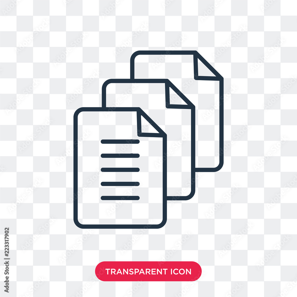 Documents vector icon isolated on transparent background, Documents ...
