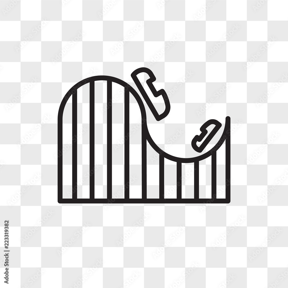 Roller coaster vector icon isolated on transparent background, Roller ...