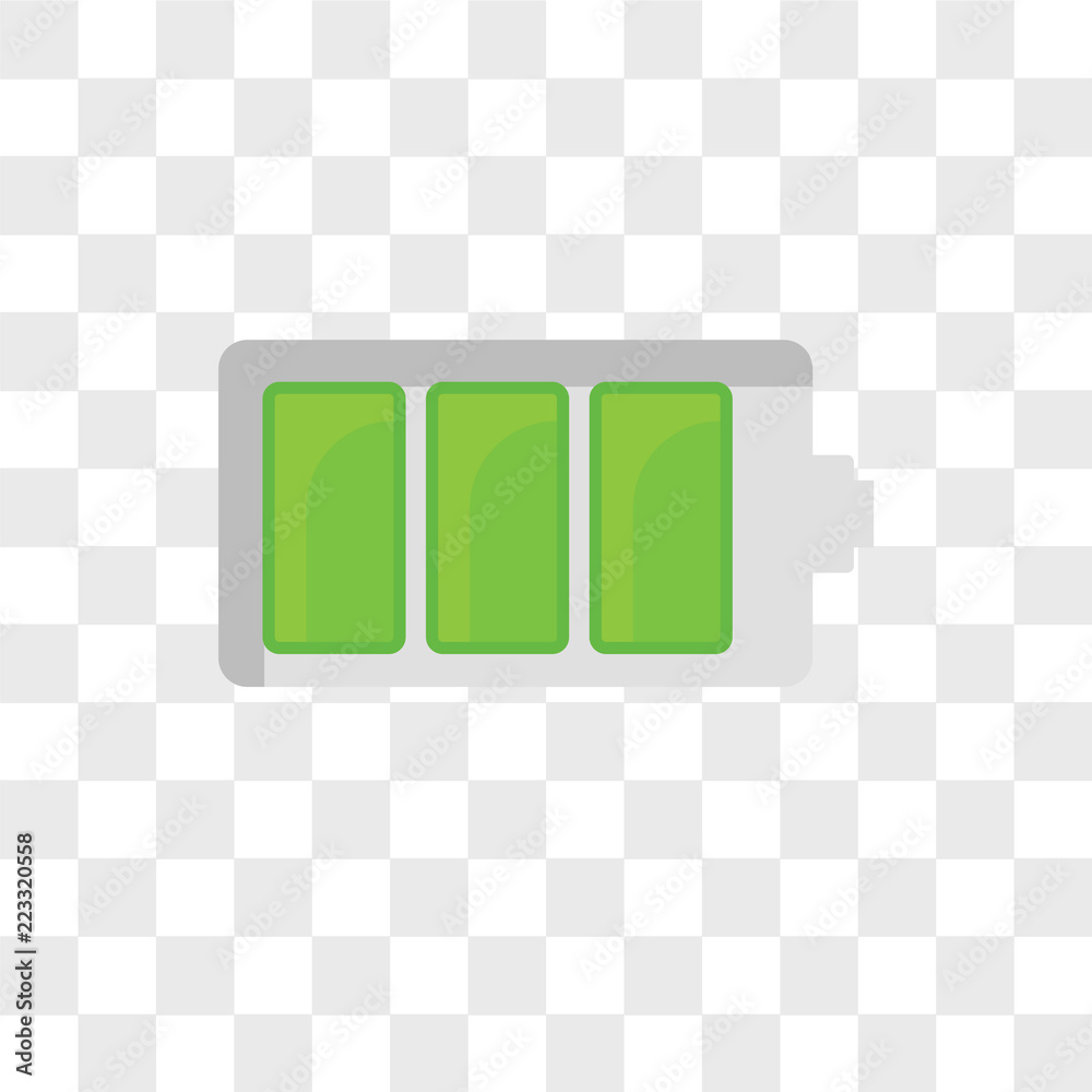 Battery status vector icon isolated on transparent background, Battery ...