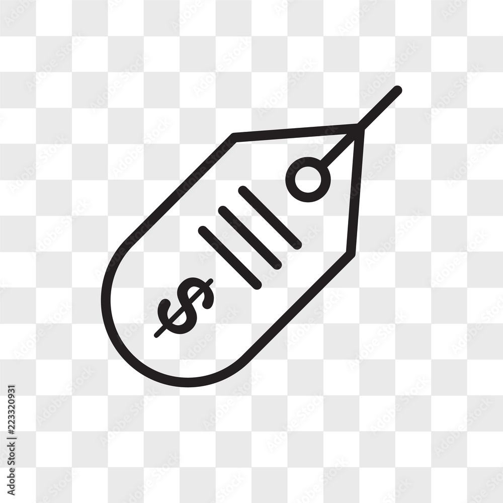 Price tag vector icon isolated on transparent background, Price tag ...
