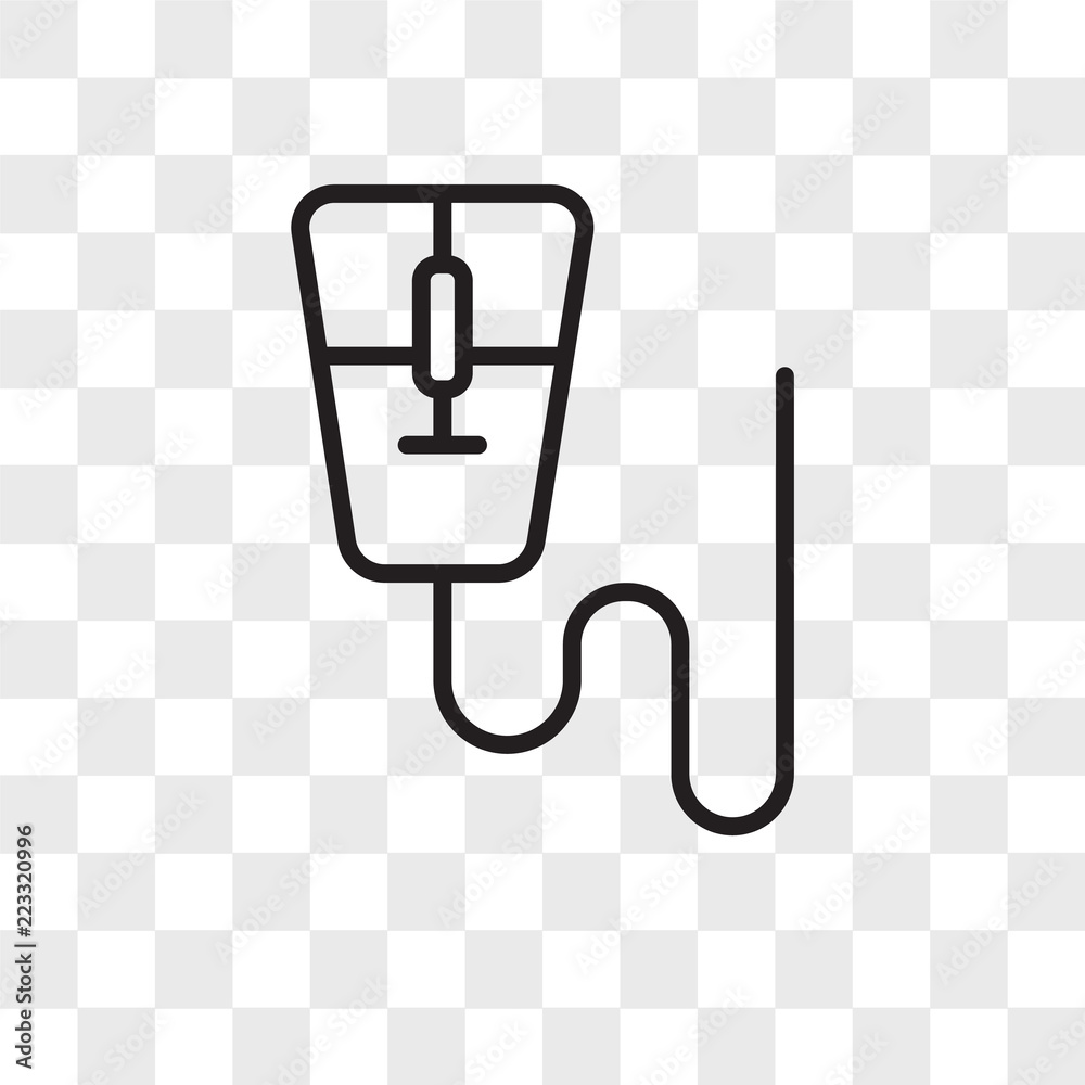 Computer mouse vector icon isolated on transparent background, Computer ...