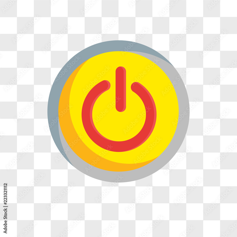 Power button vector icon isolated on transparent background, Power ...