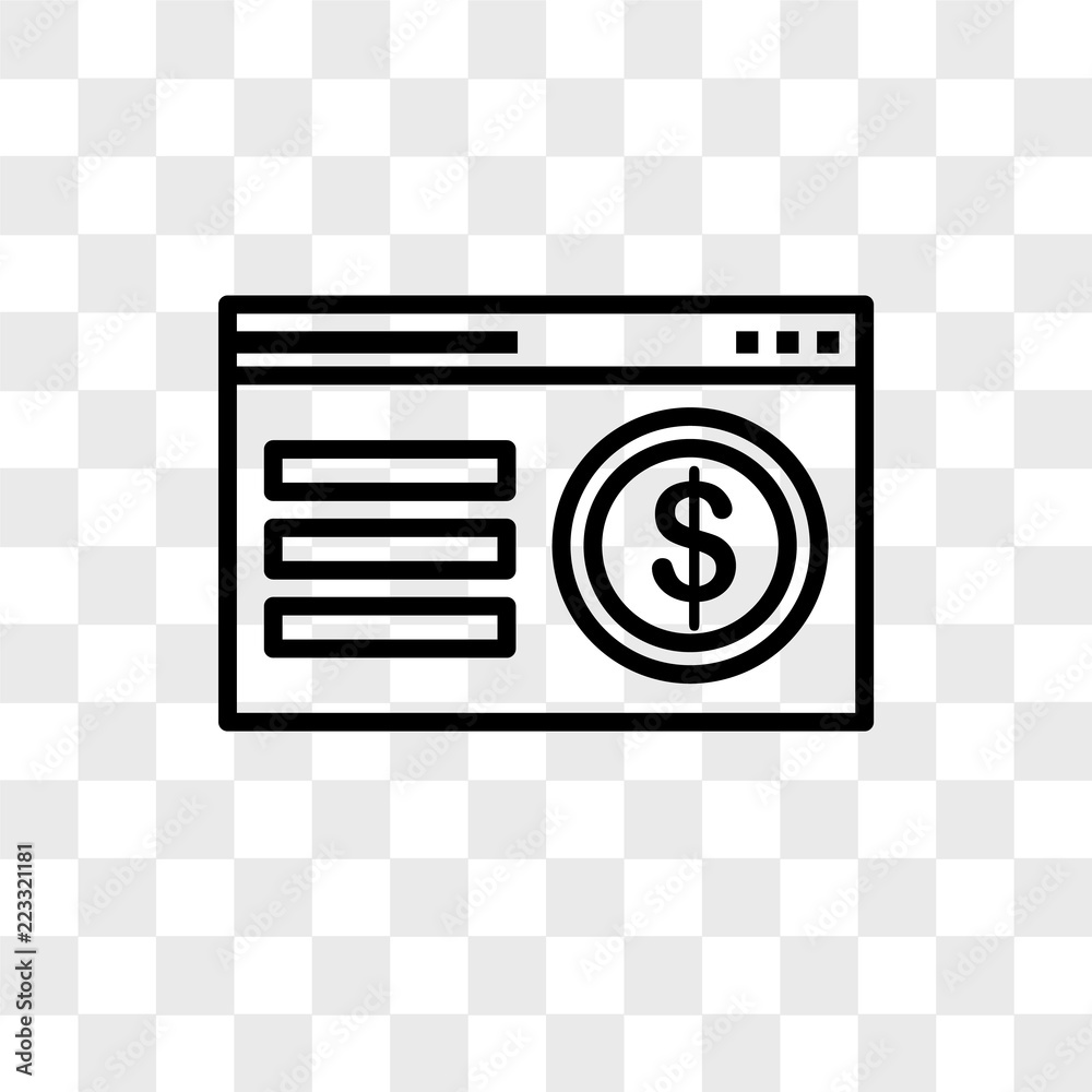 Online banking vector icon isolated on transparent background, Online ...