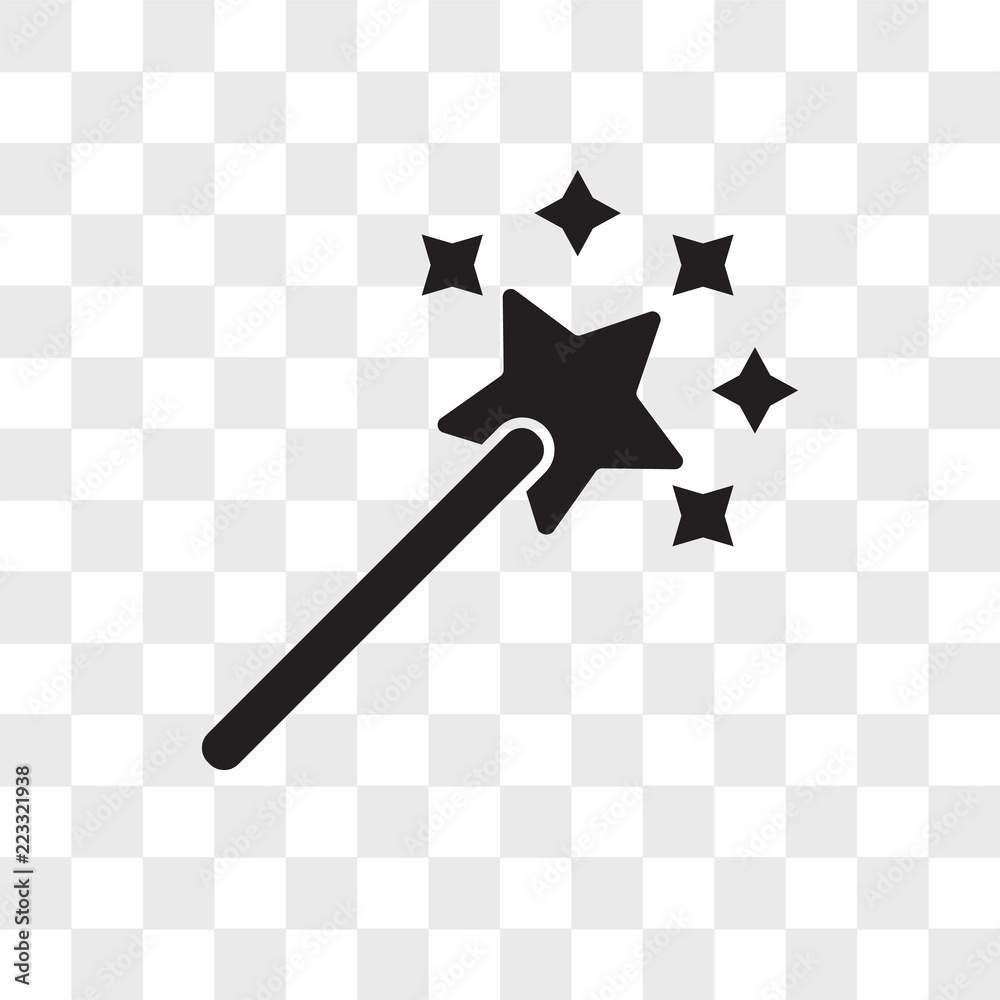 Magic wand vector icon isolated on transparent background, Magic wand ...
