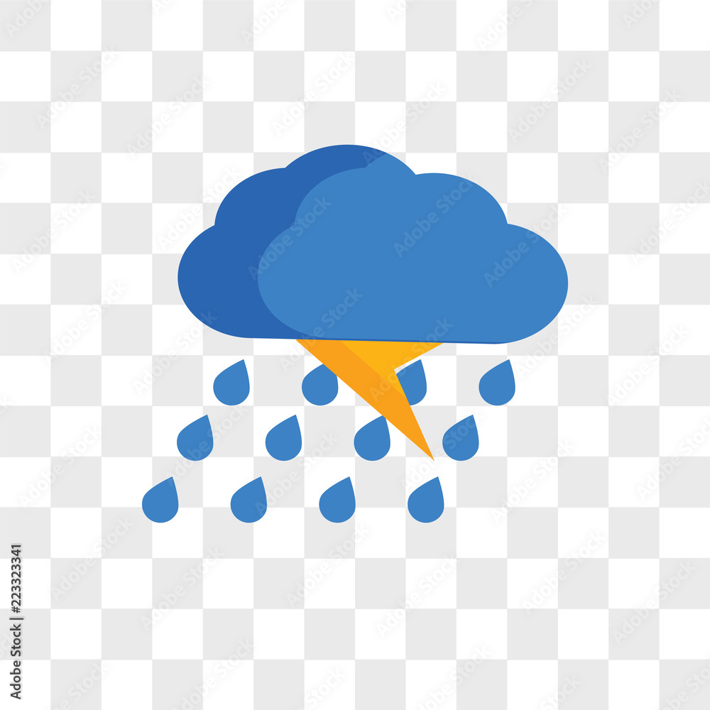 Rain vector icon isolated on transparent background, Rain logo design ...