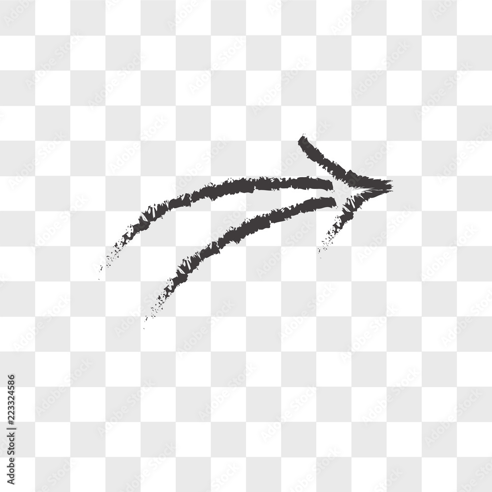 Sketched arrow vector icon isolated on transparent background, Sketched ...