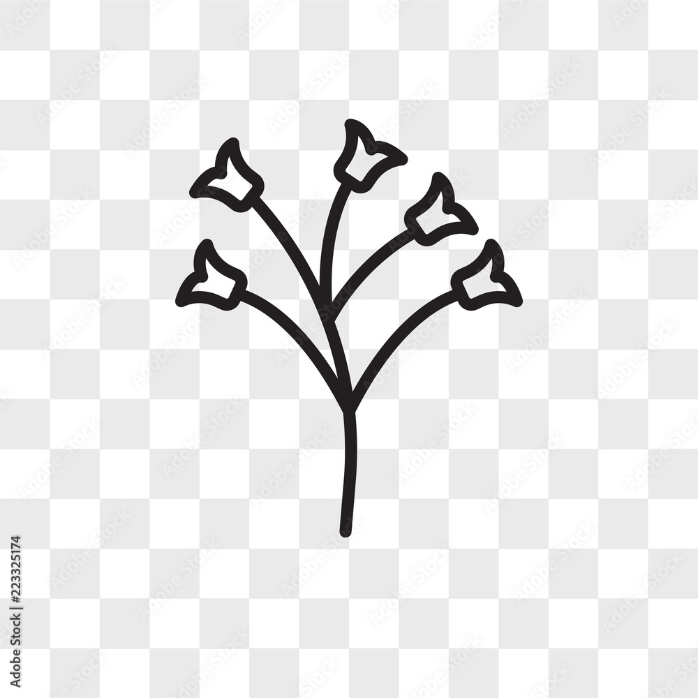 Lily vector icon isolated on transparent background, Lily logo design ...