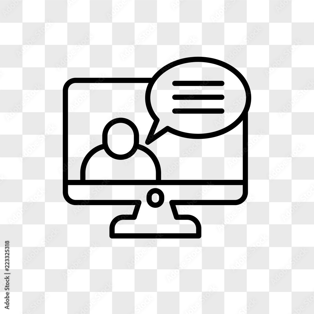 Video call vector icon isolated on transparent background, Video call ...