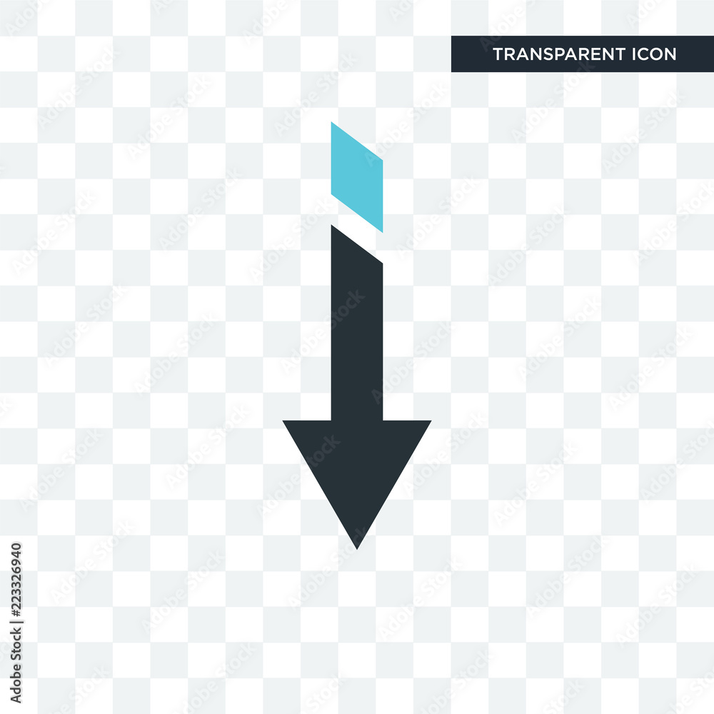 Down arrow vector icon isolated on transparent background, Down arrow ...