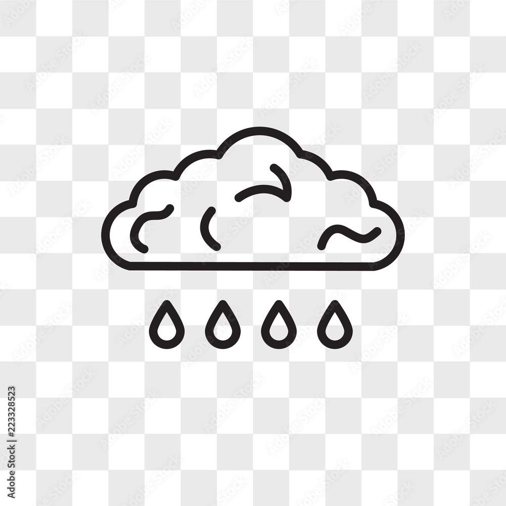 Rain vector icon isolated on transparent background, Rain logo design ...