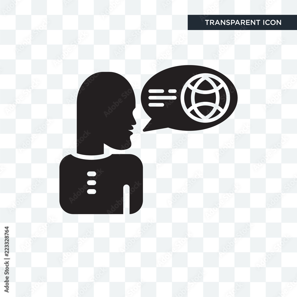 Translator vector icon isolated on transparent background, Translator ...