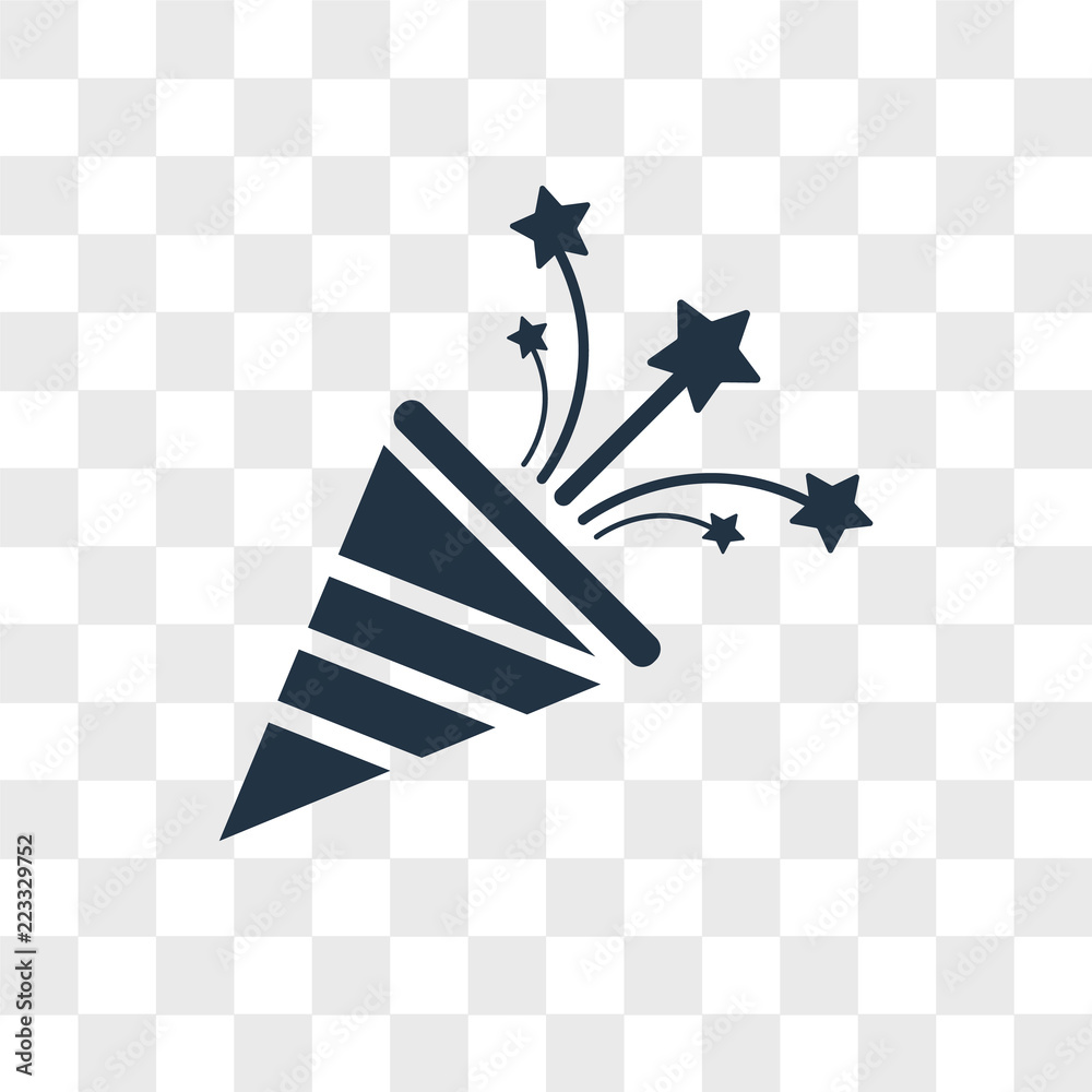 Confetti vector icon isolated on transparent background, Confetti logo ...