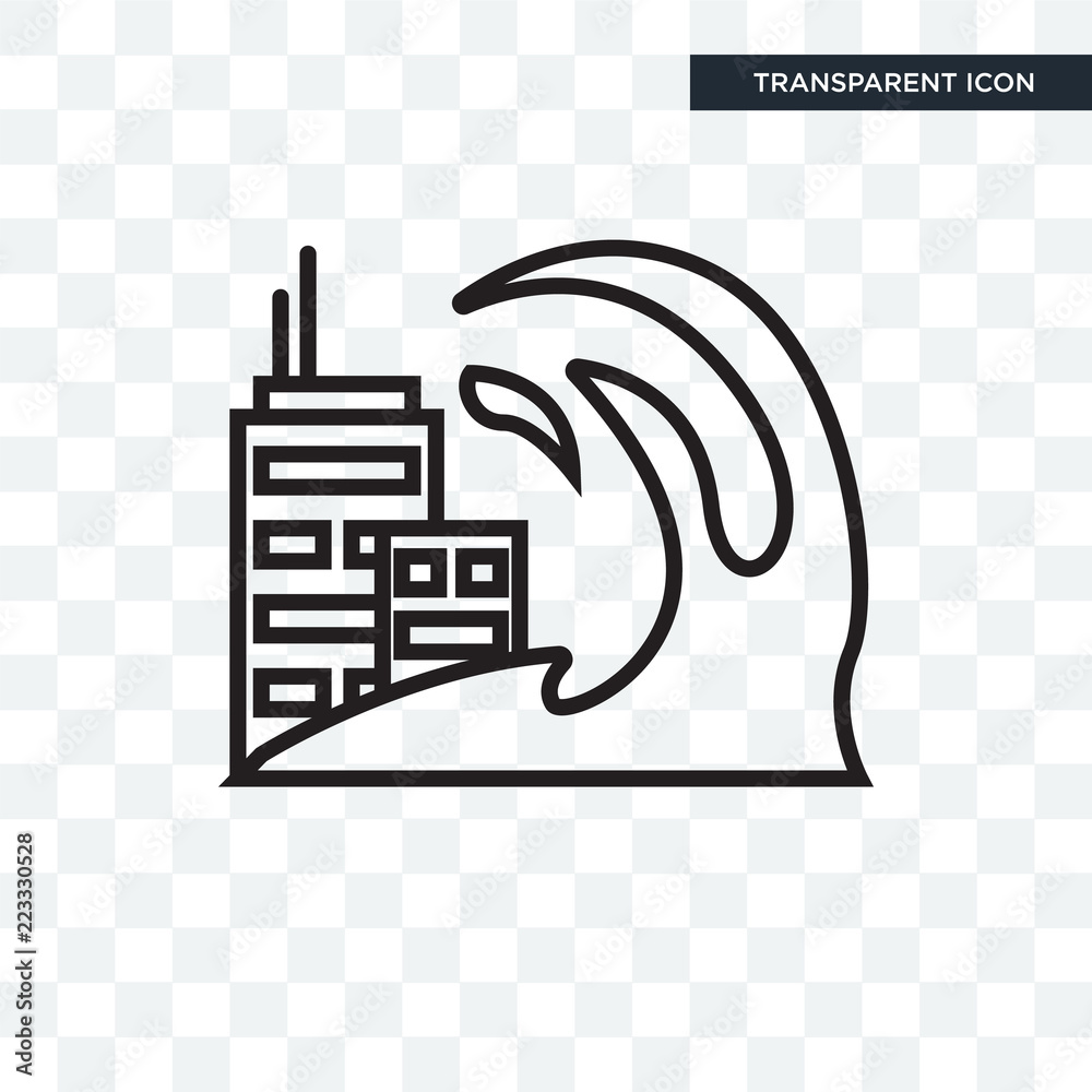Tsunami vector icon isolated on transparent background, Tsunami logo ...