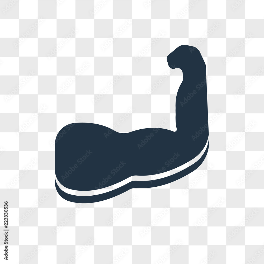 Strength vector icon isolated on transparent background, Strength logo ...