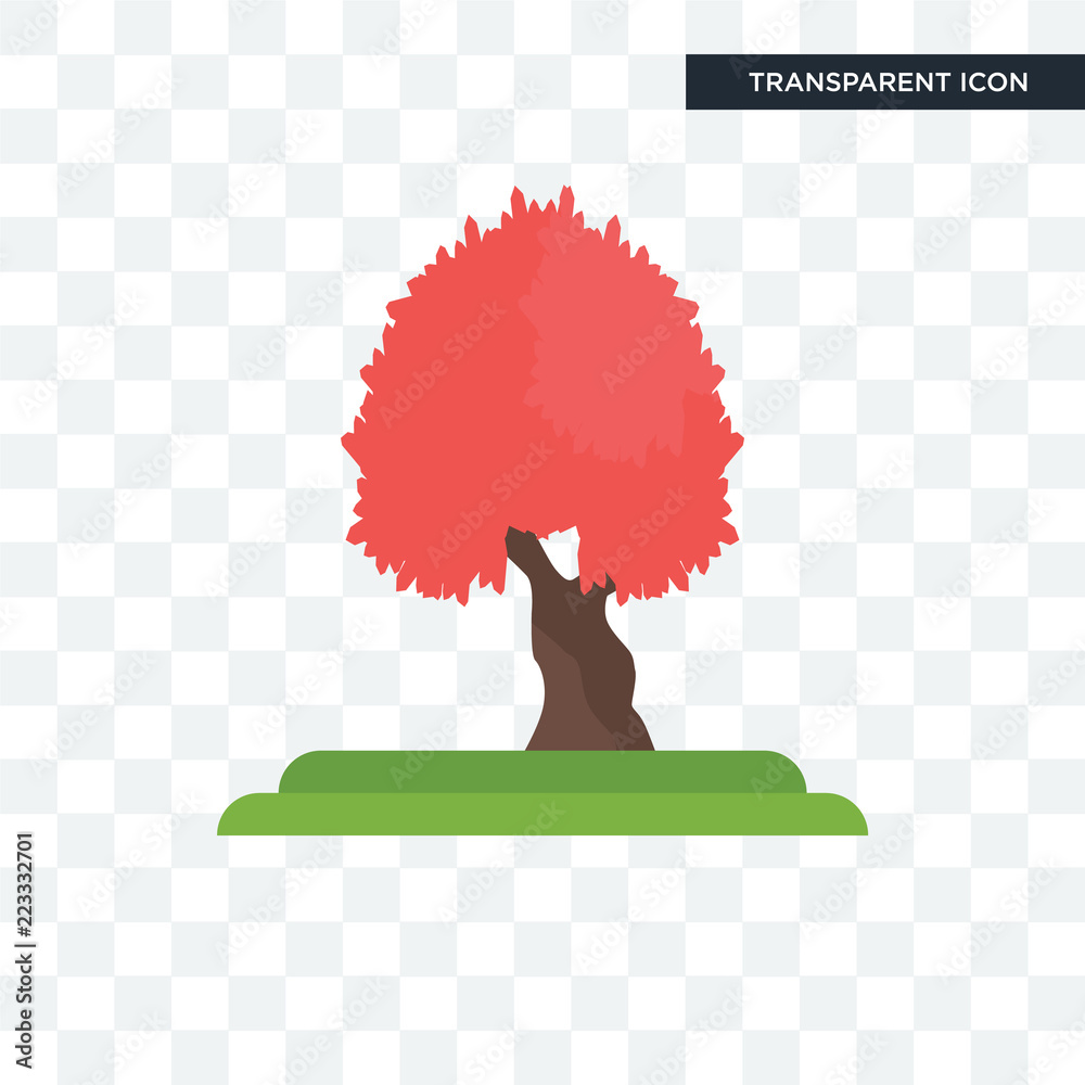 Maple tree vector icon isolated on transparent background, Maple tree ...