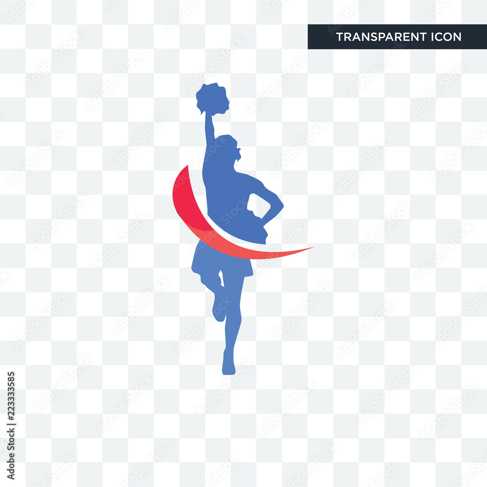 cheerleader vector icon isolated on transparent background, cheerleader ...