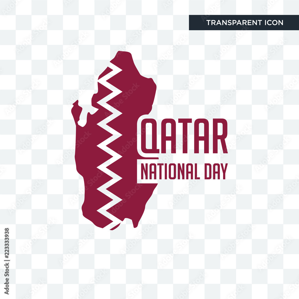 qatar national day vector icon isolated on transparent background ...