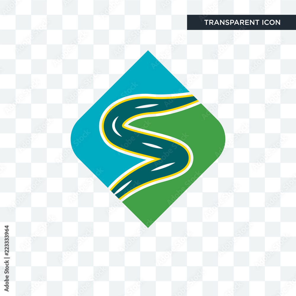 winding road vector icon isolated on transparent background, winding ...